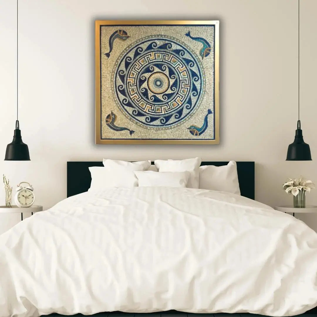 Dive into the Art of the Fish Medallion Stone Wall Decor is a master ...